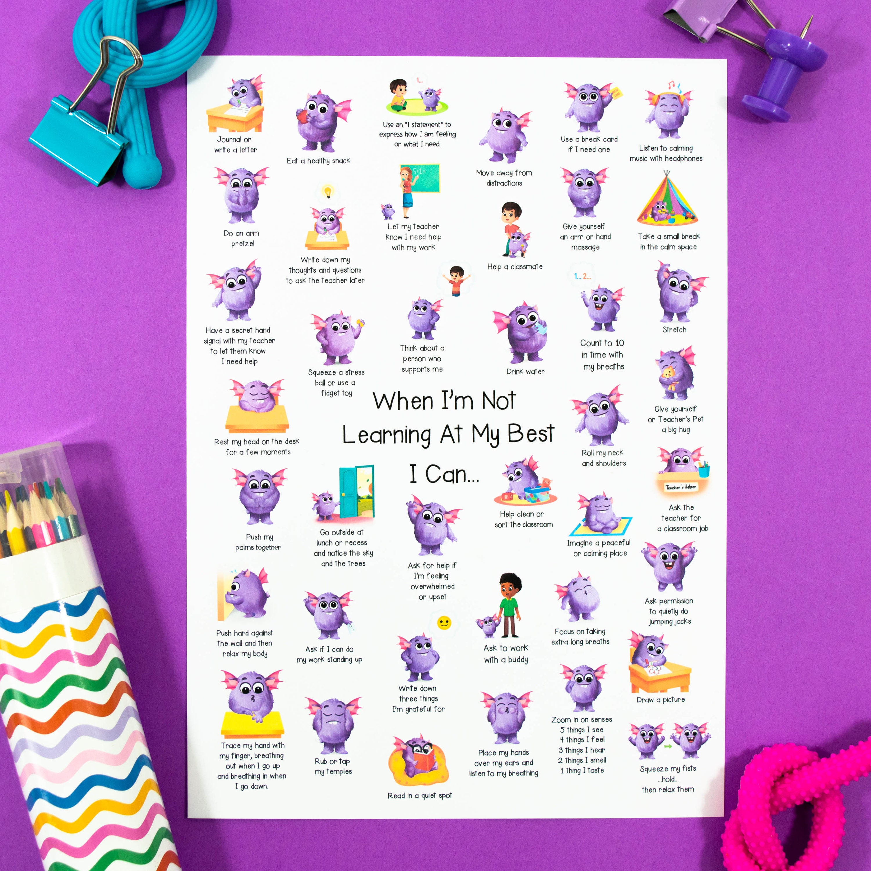 Calming Posters Kids, Calming Strategies for Kids, Calming Strategies ...