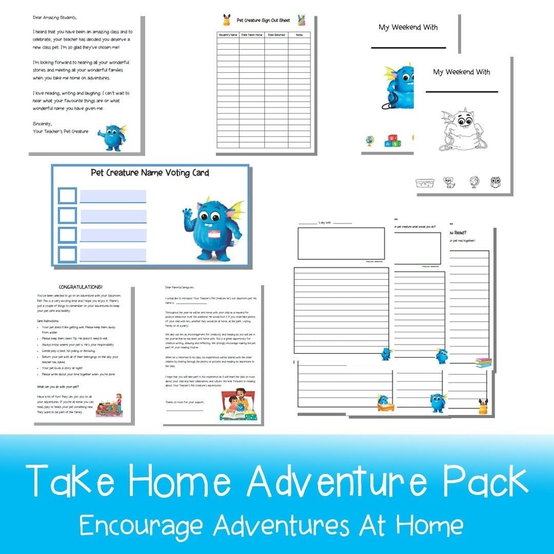 Take-home Classroom Pet Adventure Pack Blue - Etsy