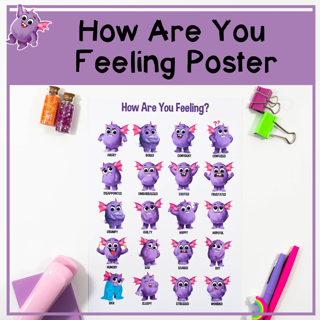 How Are You Feeling Poster Recognise Emotions Check in - Etsy