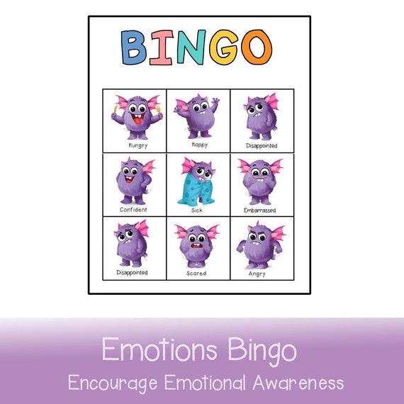Emotions Bingo Printable Game for Teaching Emotions - Etsy Australia