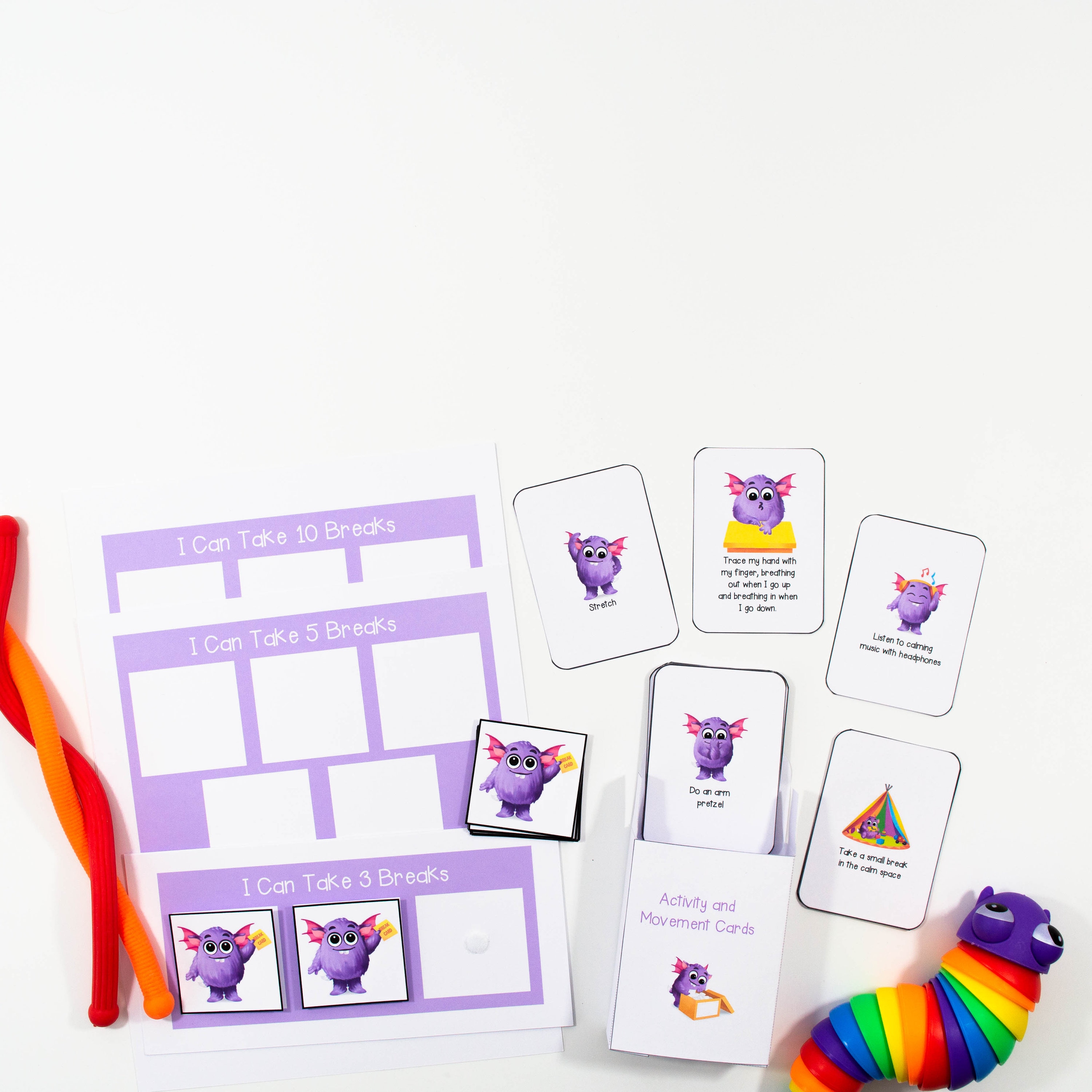 Classroom Break Cards and Break Tracker - Printable Activity and ...