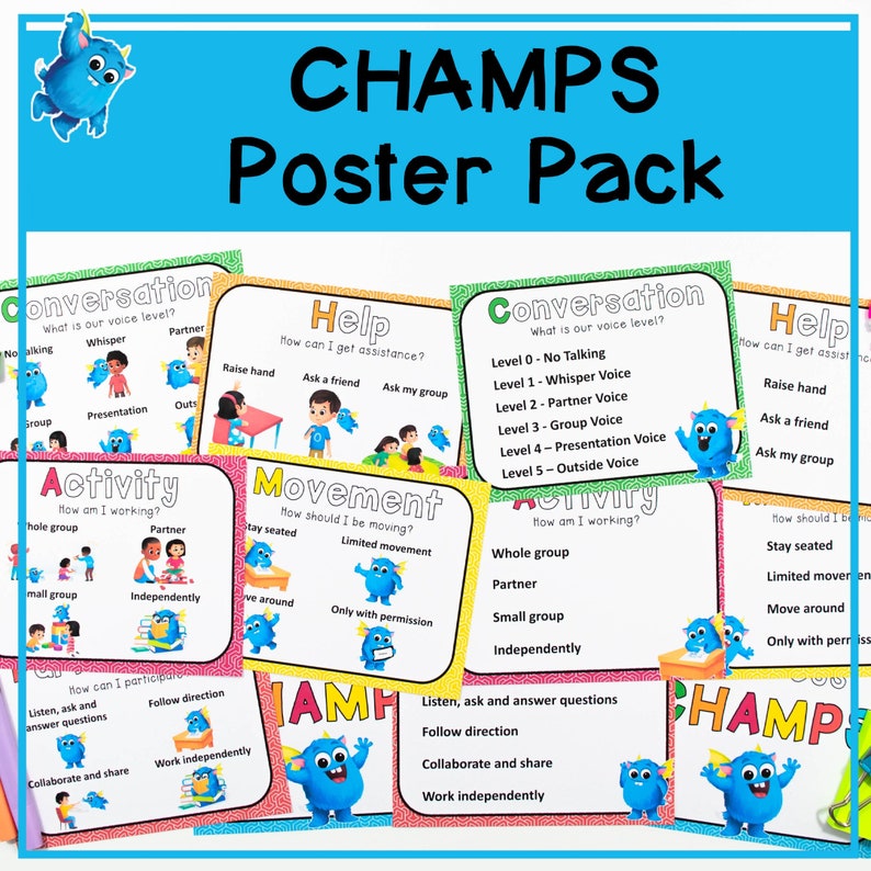 CHAMPS Posters for the Classroom - Upper & Lower Primary - PDF and ...