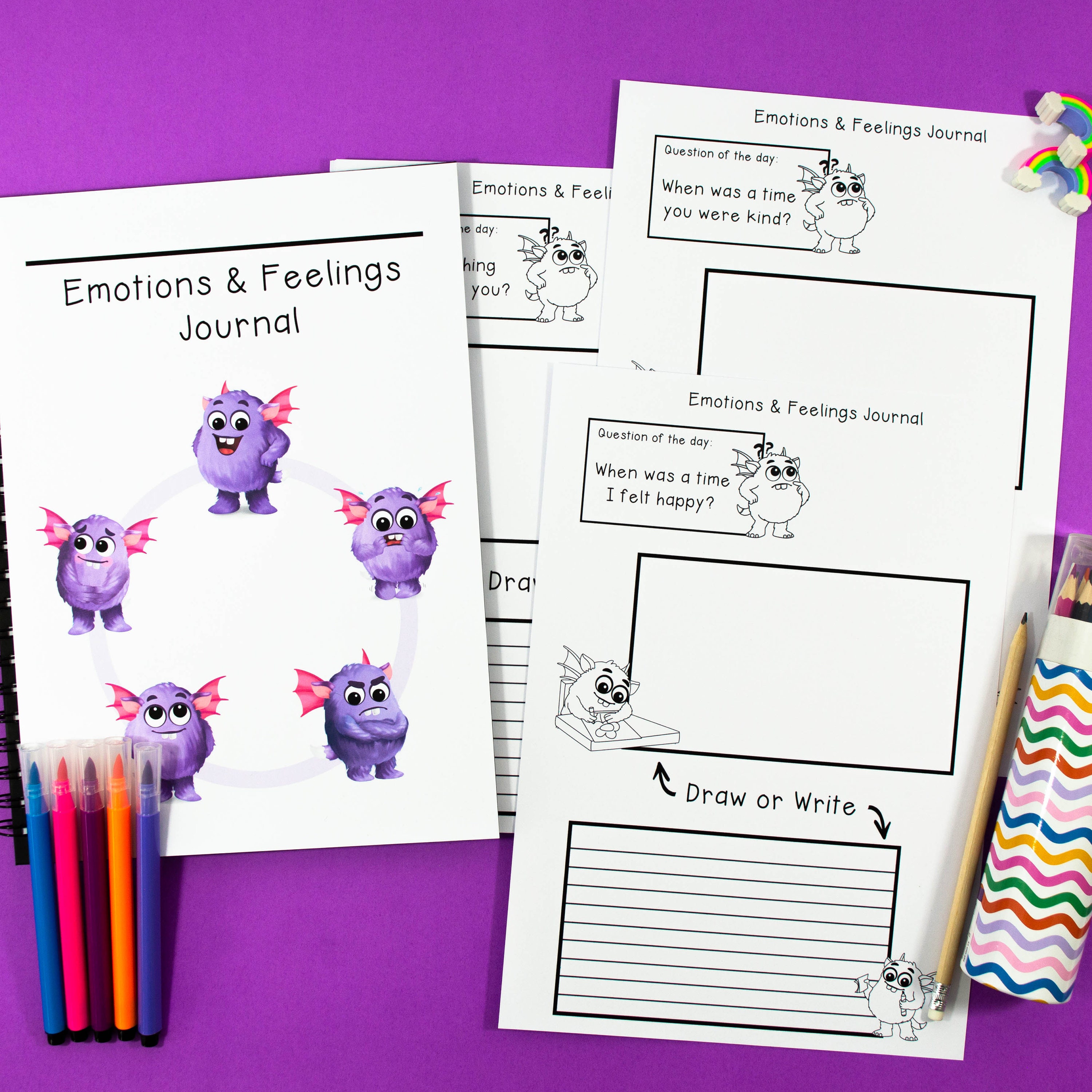 Emotions & Feelings Daily Reflection Journal Question of the Day Write ...