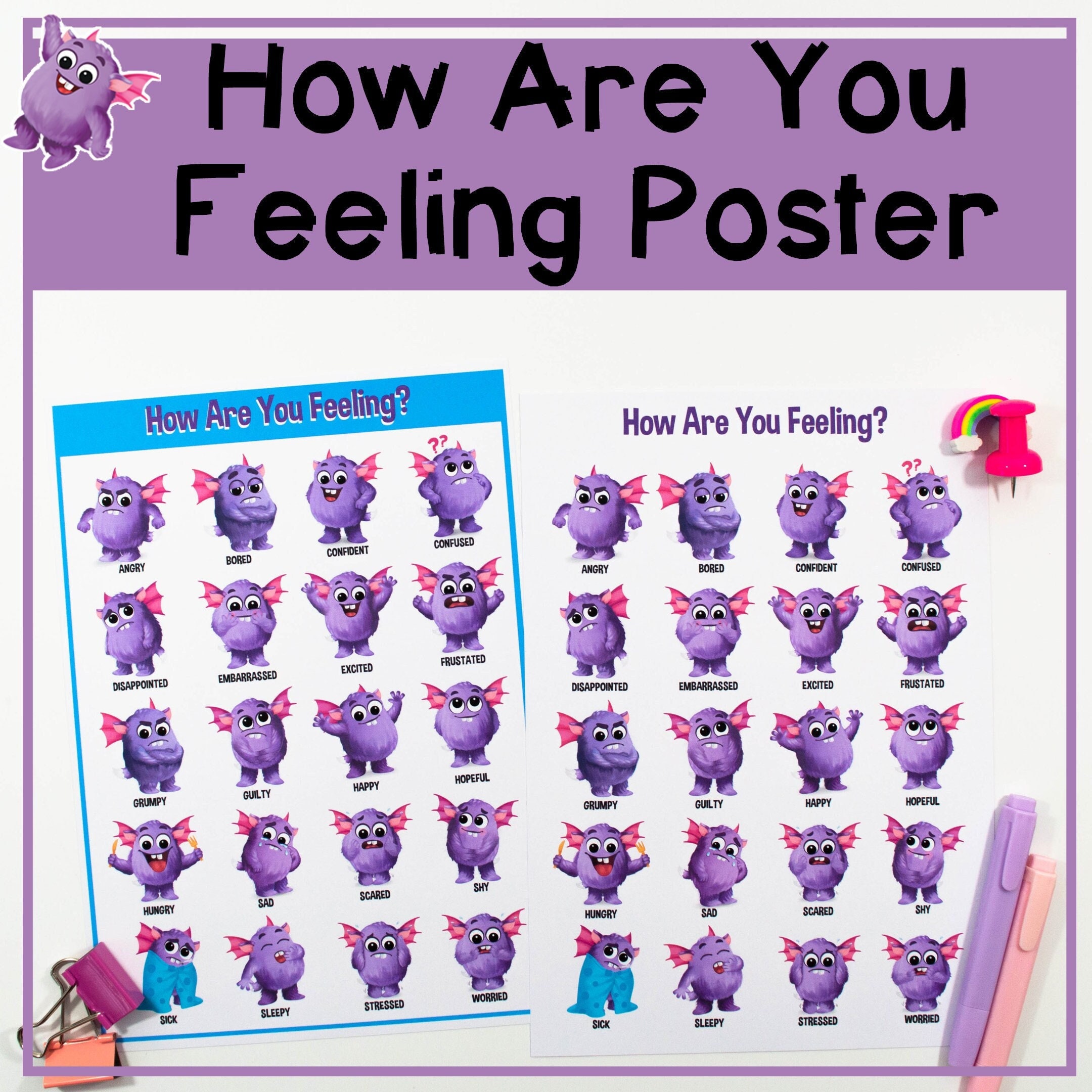 How Are You Feeling? Poster - Recognise Emotions Check in Chart With ...