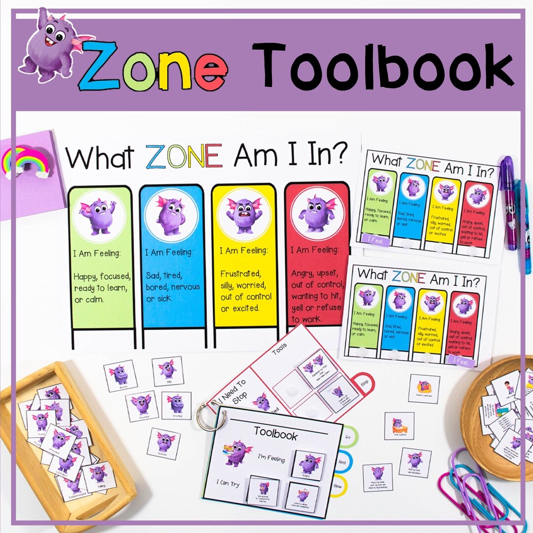 Emotion ZONES Toolkit Regulation of Emotion Strategies Printables and ...