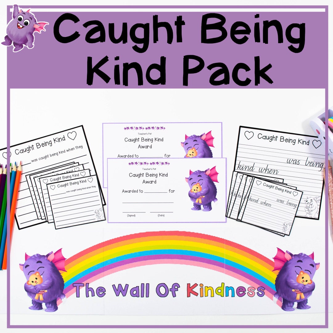 Caught Being Kind Pack - Nominate Acts of Kindness + Award + Banner - Etsy