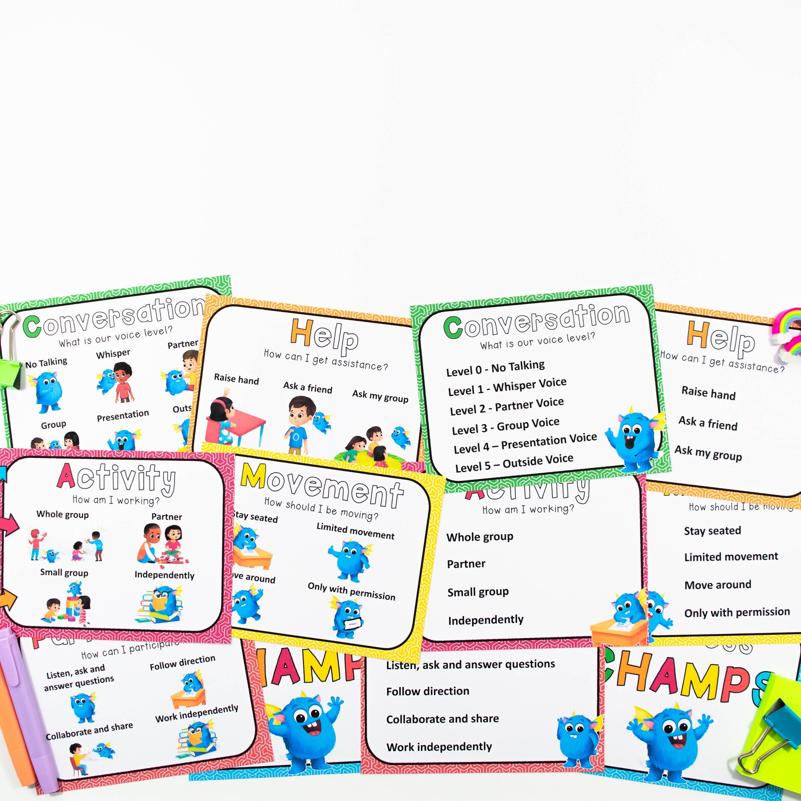 CHAMPS Posters for the Classroom Upper & Lower Primary PDF and Editable ...
