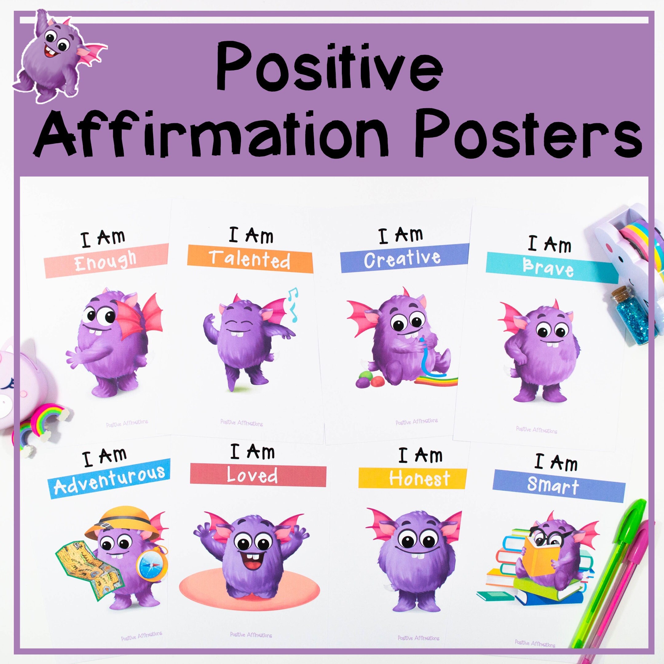 Positive Affirmation Posters Positive Mindset Poster Pack for A4 or A3 ...