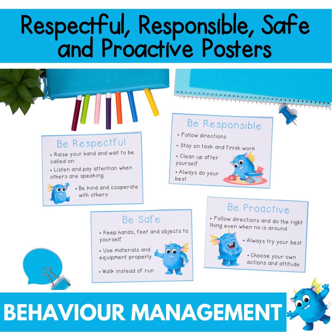 Respectful, Responsible, Safe and Proactive Posters for Classrooms - Etsy