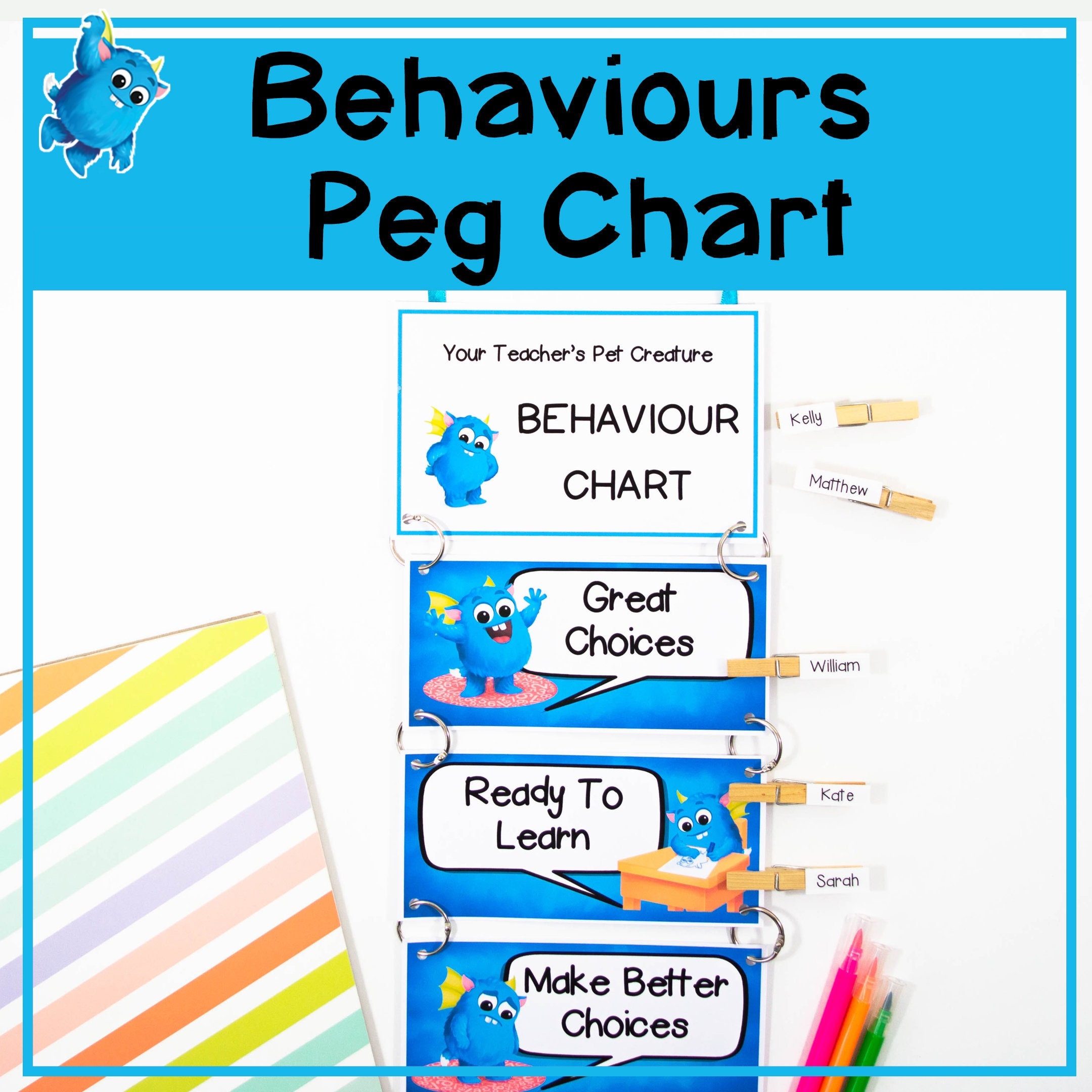 Whole Class Behaviour Peg Chart Visual Reward Tracker - Etsy