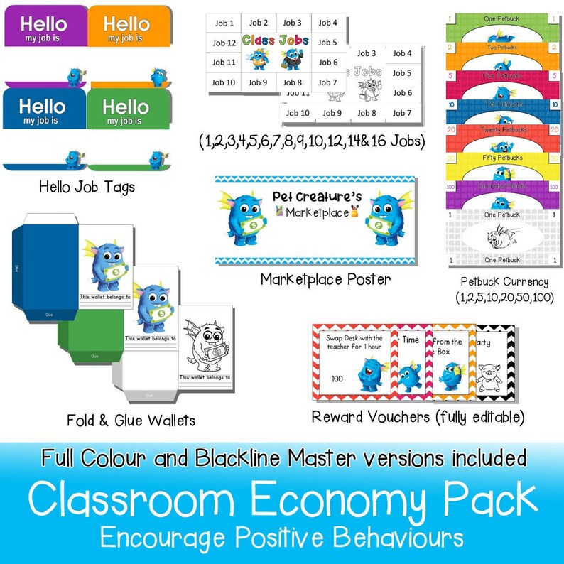 Classroom Economy Pack Printable Marketplace With Currency Rewards ...