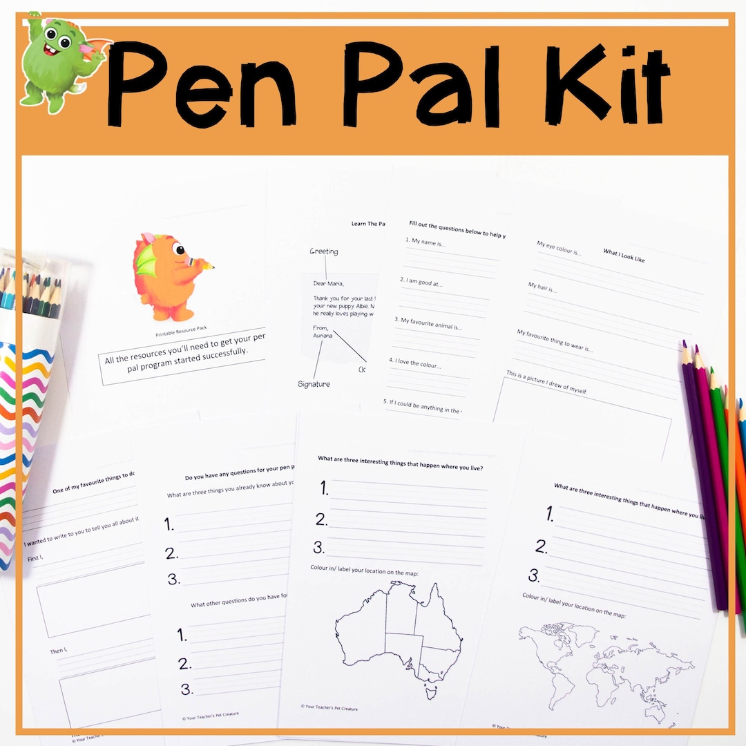 Pen Pal Activity Kit to Set up A Class Pen Pal Program - Etsy