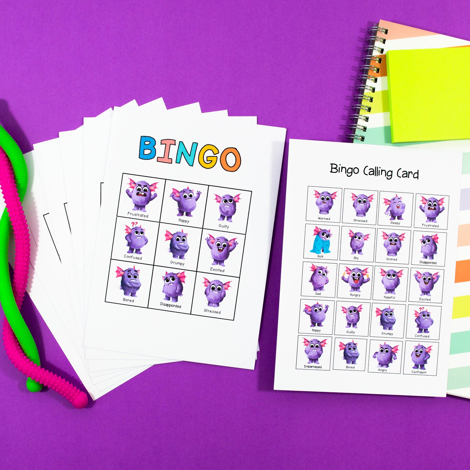 Emotions Bingo - Printable Game for Teaching Emotions - Etsy