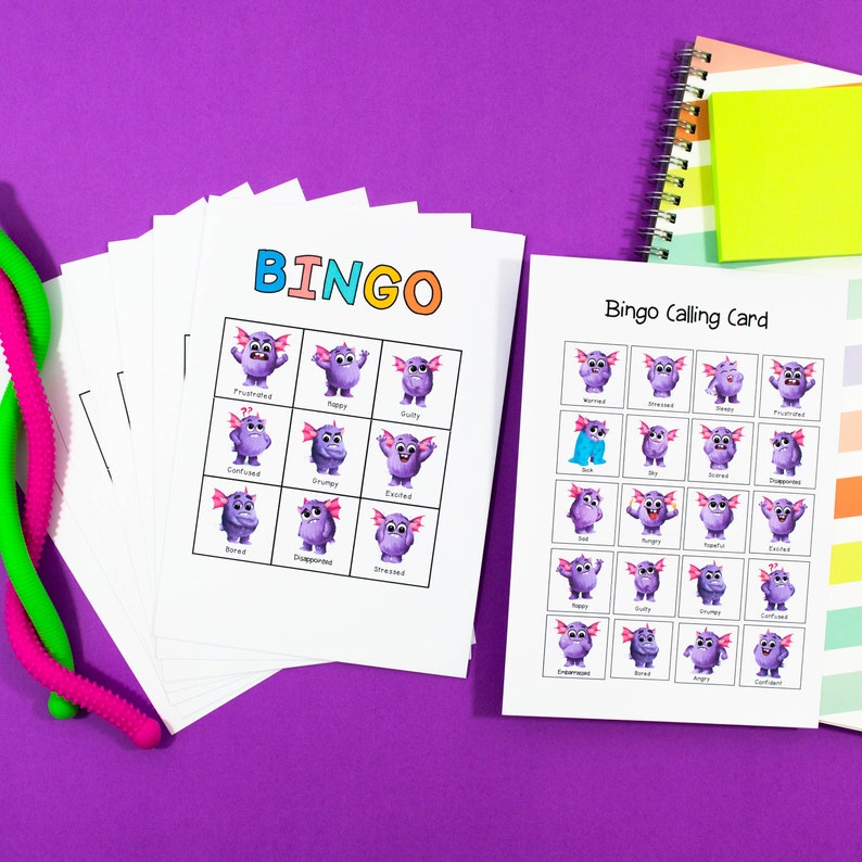 Emotions Bingo - Printable Game for Teaching Emotions - Etsy