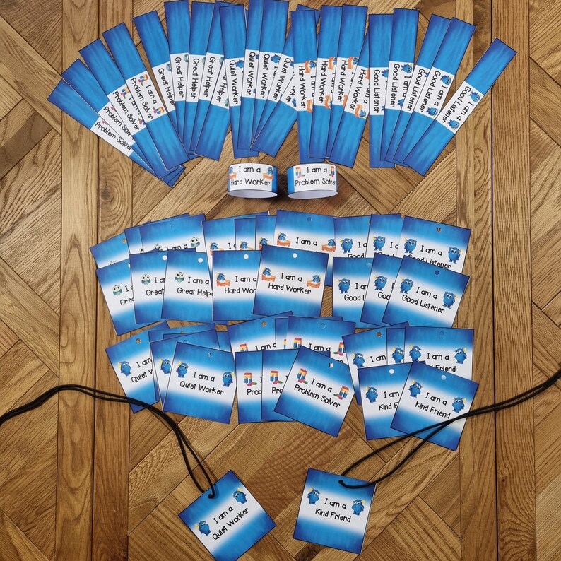 Printable Brag Tags Lanyards & Wristbands - Blue - Etsy