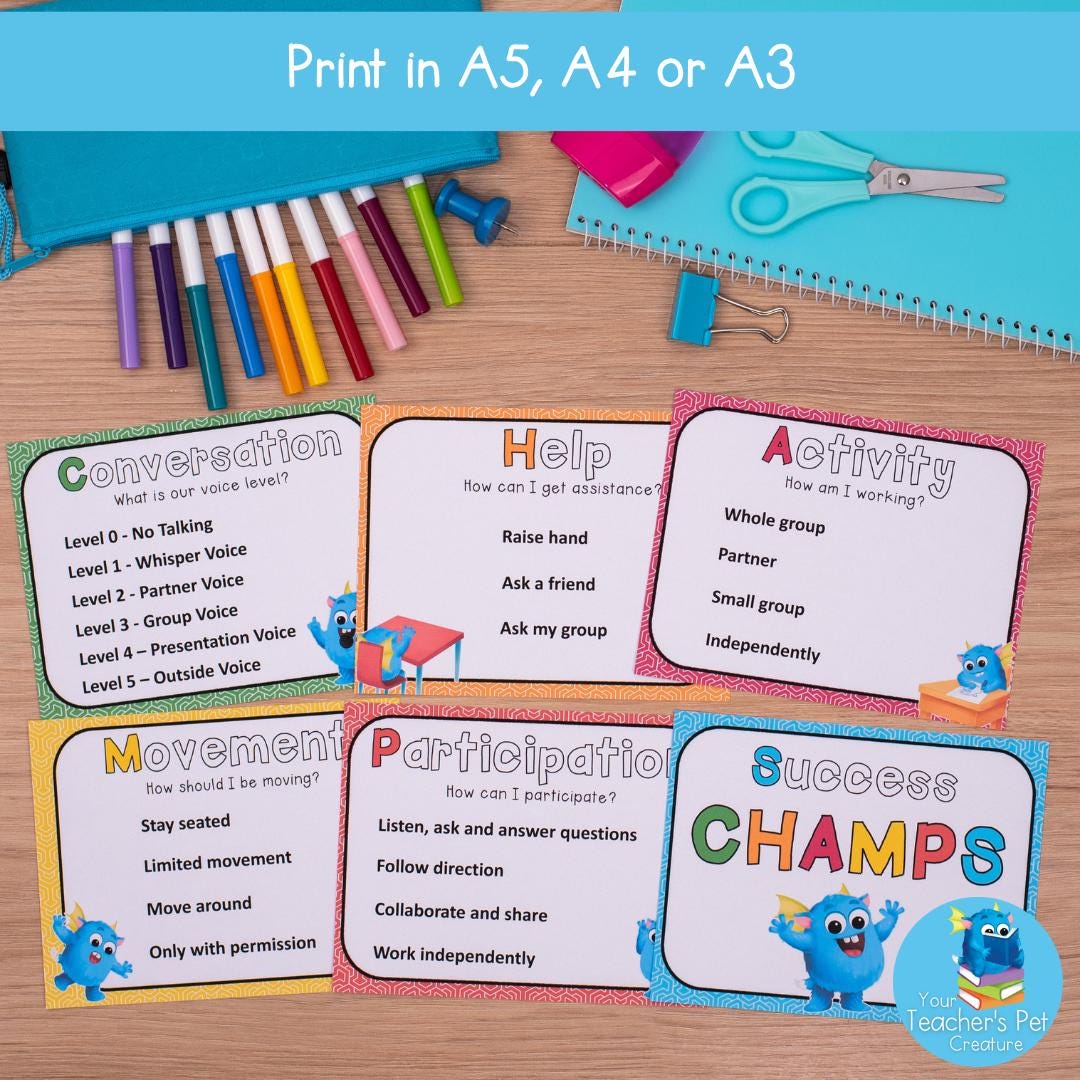CHAMPS Posters for the Classroom - Upper & Lower Primary - PDF and ...