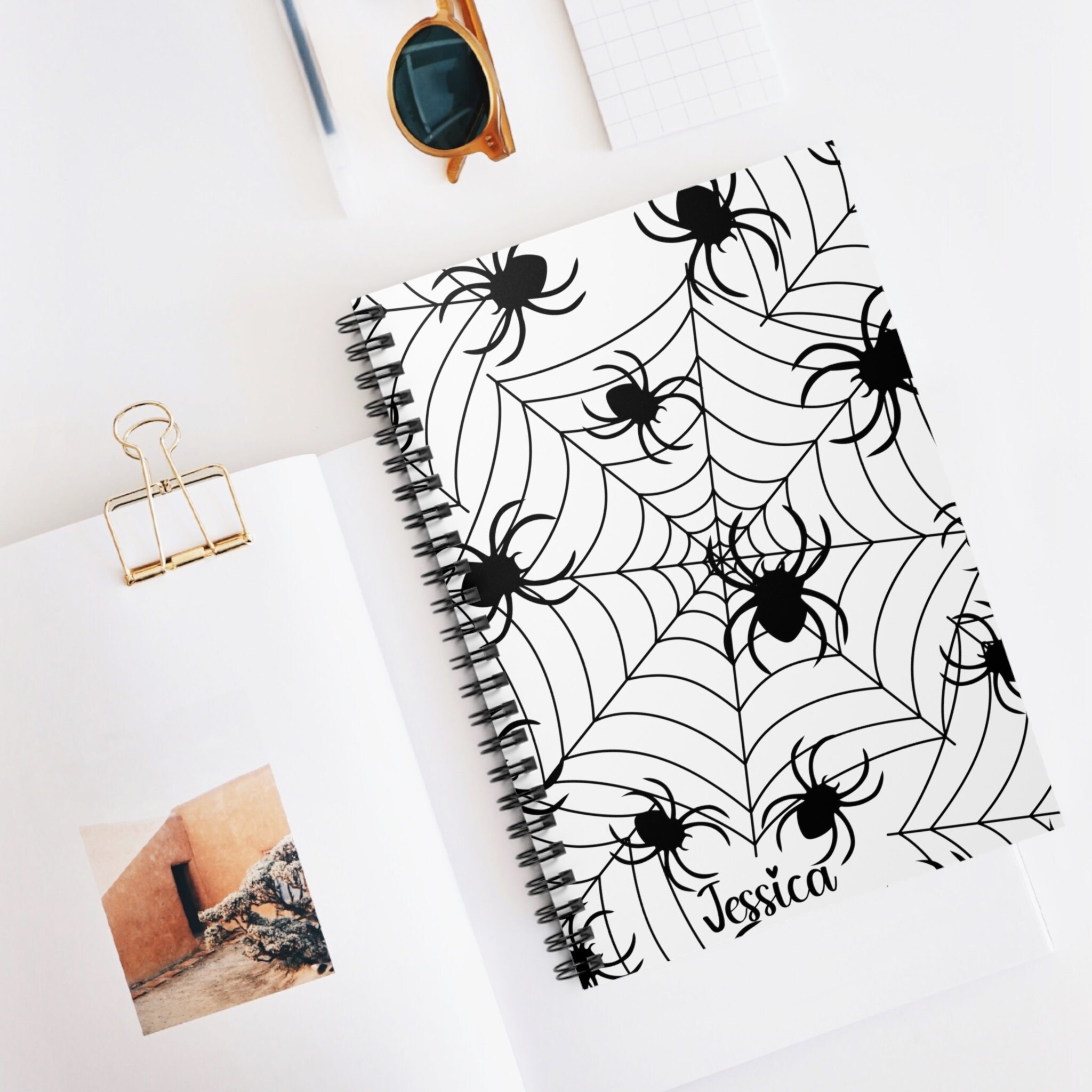 Creepy Spiders Personalized Spiral Notebook With Document - Etsy