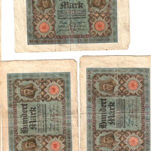 1920 German Bank Note X 3 - Etsy UK