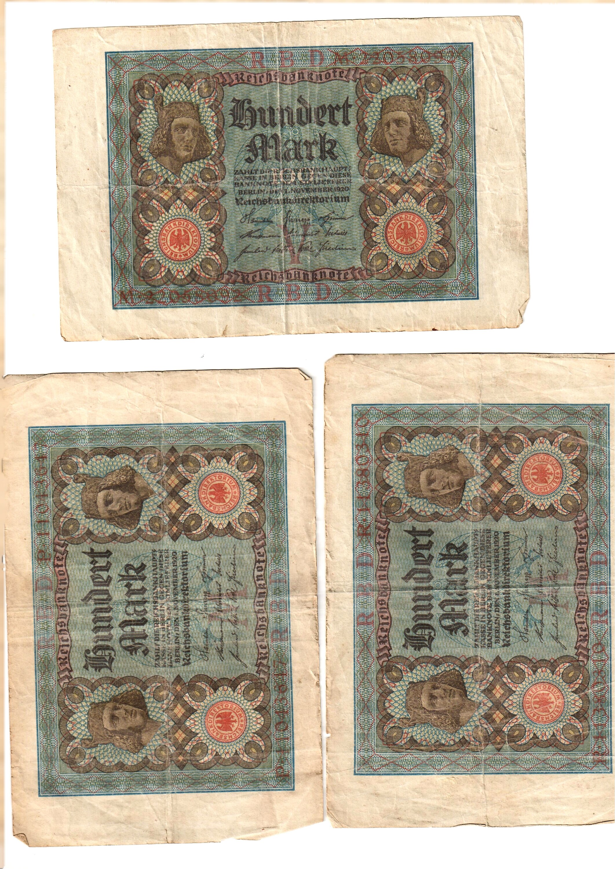 1920 German Bank Note X 3 - Etsy UK