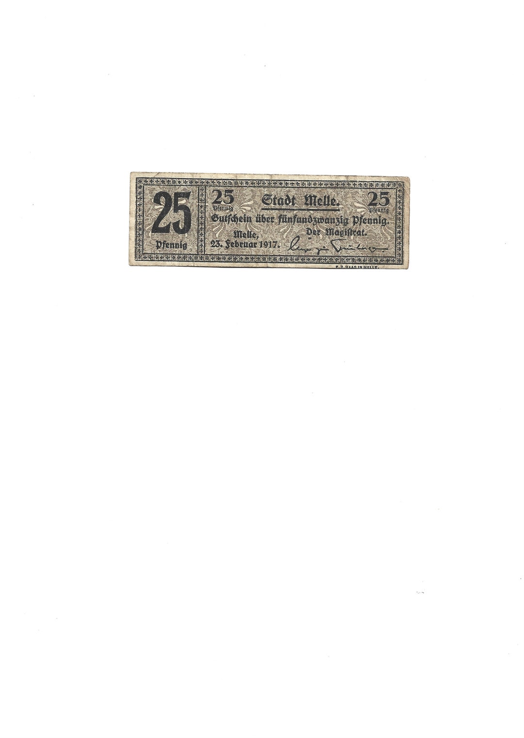 Extremely Rare - WW1 1917 German Billor Note - Excellent Condition - Etsy