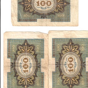 1920 German Bank Note X 3 - Etsy UK