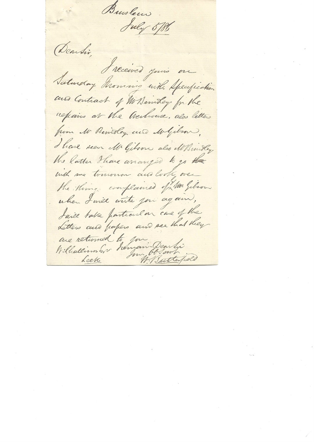 Extremely Rare - Original Hand Written Letter Dated July 1886 ...