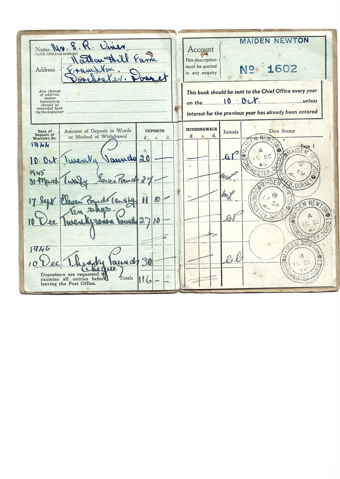 Rare Find Original WWII Post Office Savings Bank Book - Etsy UK