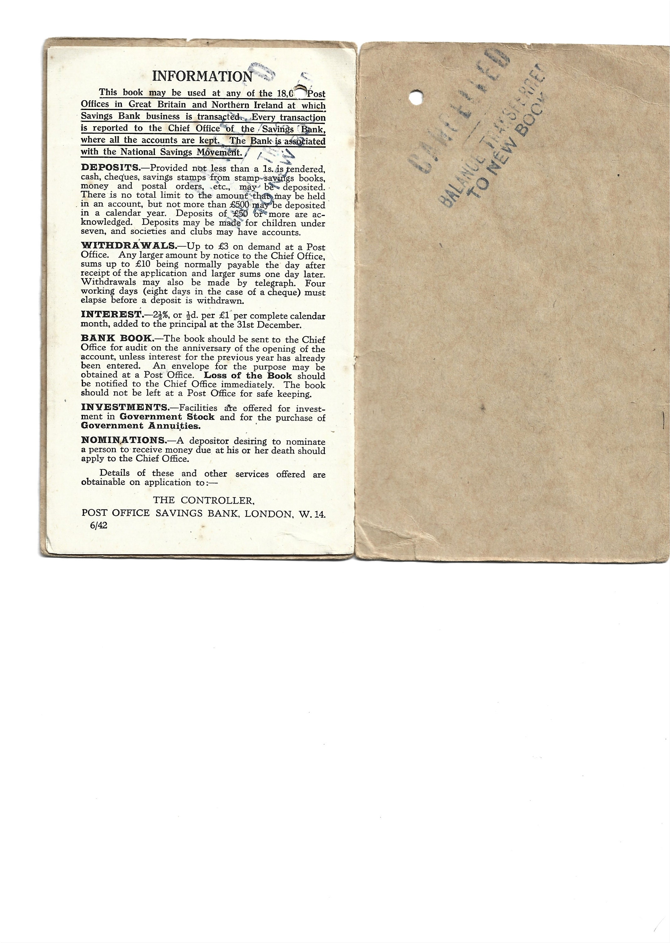 Rare Find Original WWII Post Office Savings Bank Book - Etsy UK