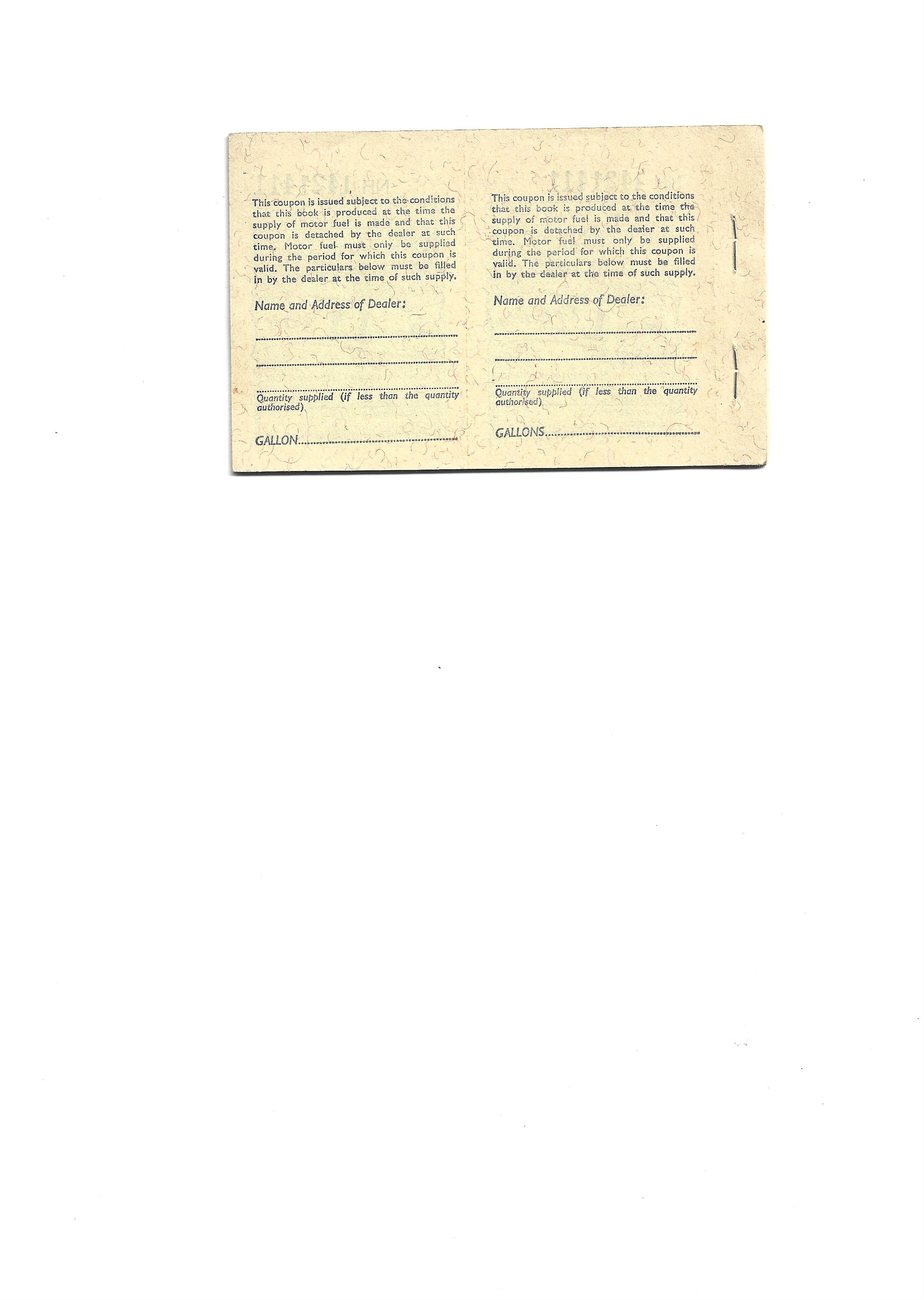 Original - 1950's Motor Fuel Ration Book - Fuel Coupons - Unused ...