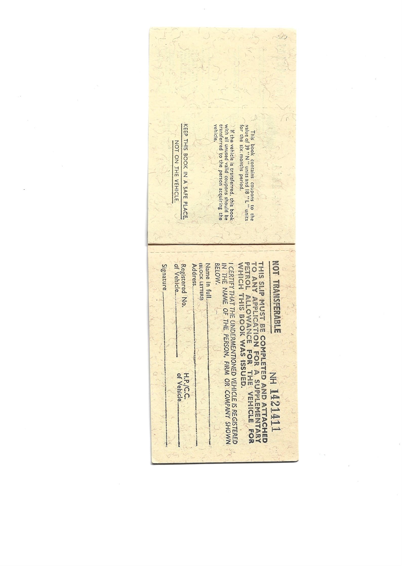 Original - 1950's Motor Fuel Ration Book - Fuel Coupons - Unused ...
