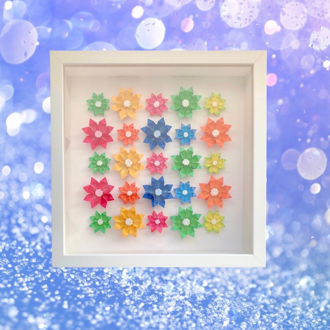 Origami Flowers Wall Art Origami Present Unique Gift - Etsy