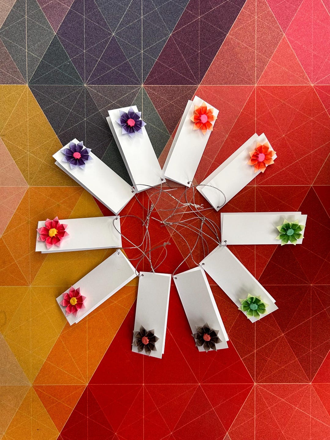 10 Origami Flower Gift Tags, Unique Handcrafted Gift Tags Handmade Gift ...