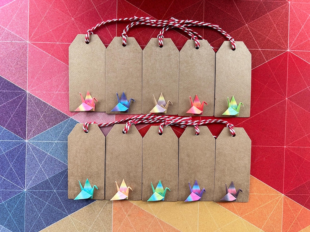 Origami Crane Gift Tags, Origami Cranes, Handmade Gift Tags, Original ...