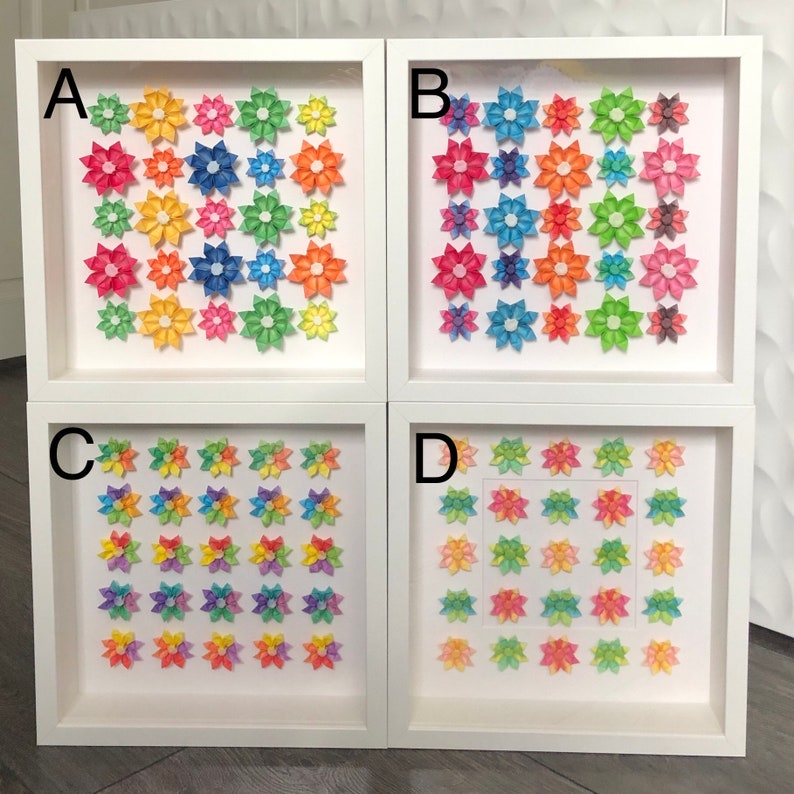 Origami Flowers Wall Art Origami Present Unique Gift - Etsy