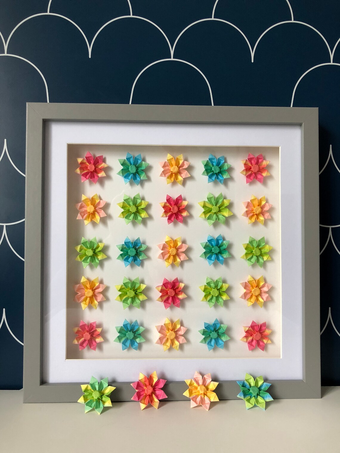 Origami Wall Art, Origami Flowers, Valentine's Day Gift, Origami Gift ...