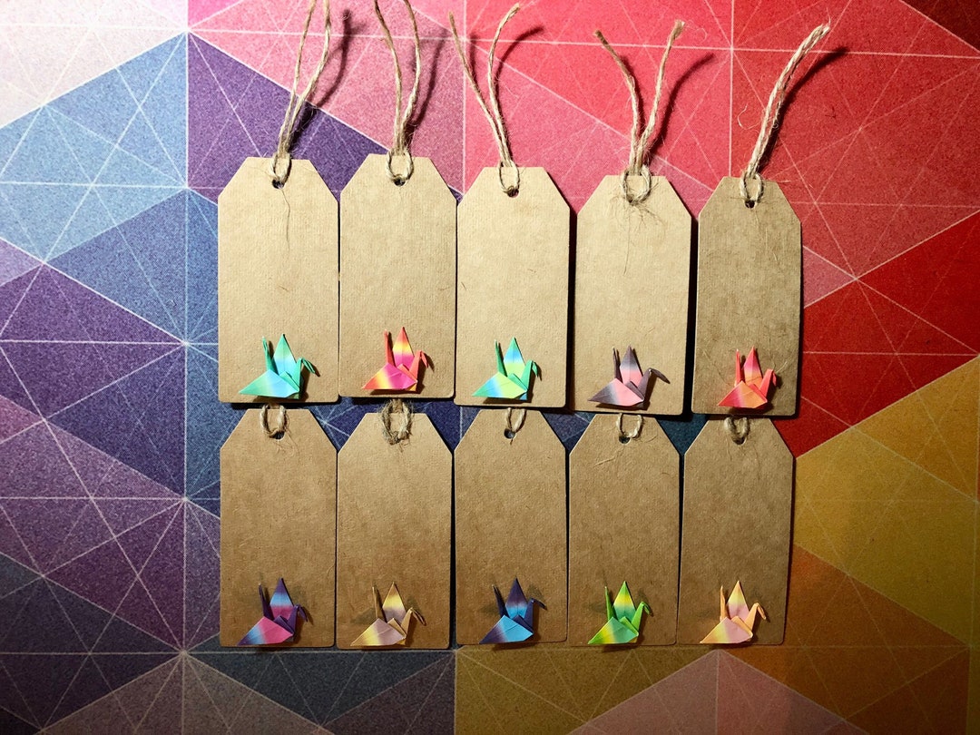 Origami Crane Gift Tags, Origami Cranes, Handmade Gift Tags, Original ...