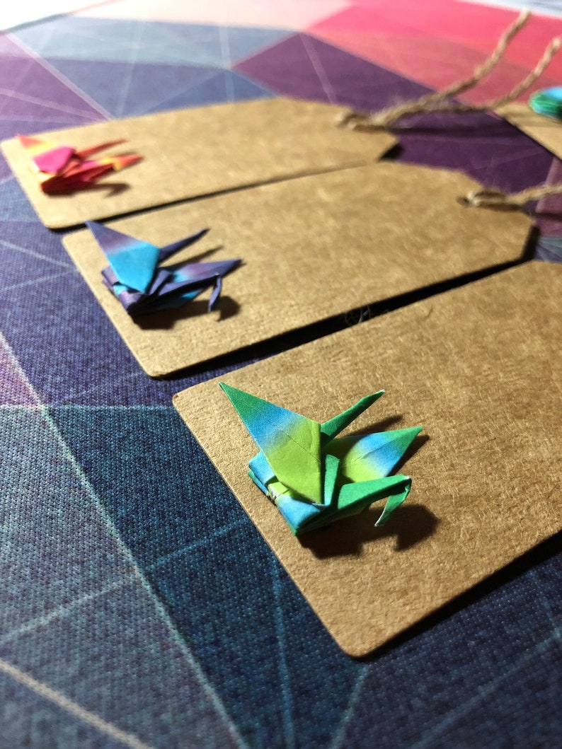 Origami Crane Gift Tags, Origami Cranes, Handmade Gift Tags, Original ...
