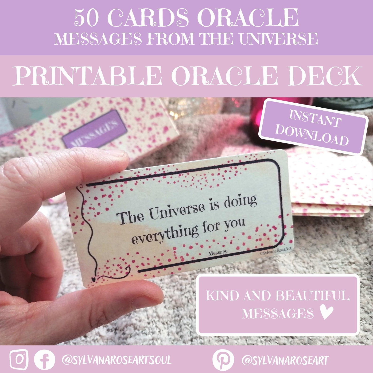 Oracle Cards Printable Oracle Cards Messages Also For Etsy