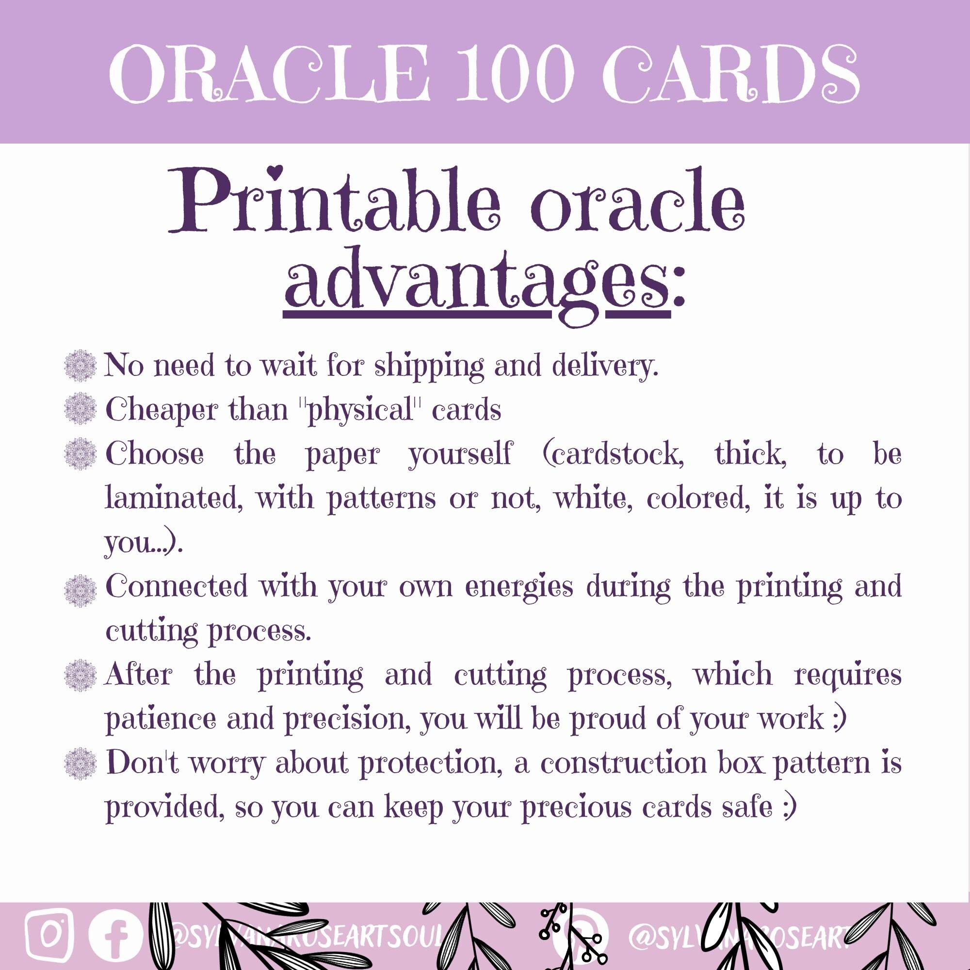 Printable Oracle Deck 100 Oracle Cards Printable Oracles - Etsy