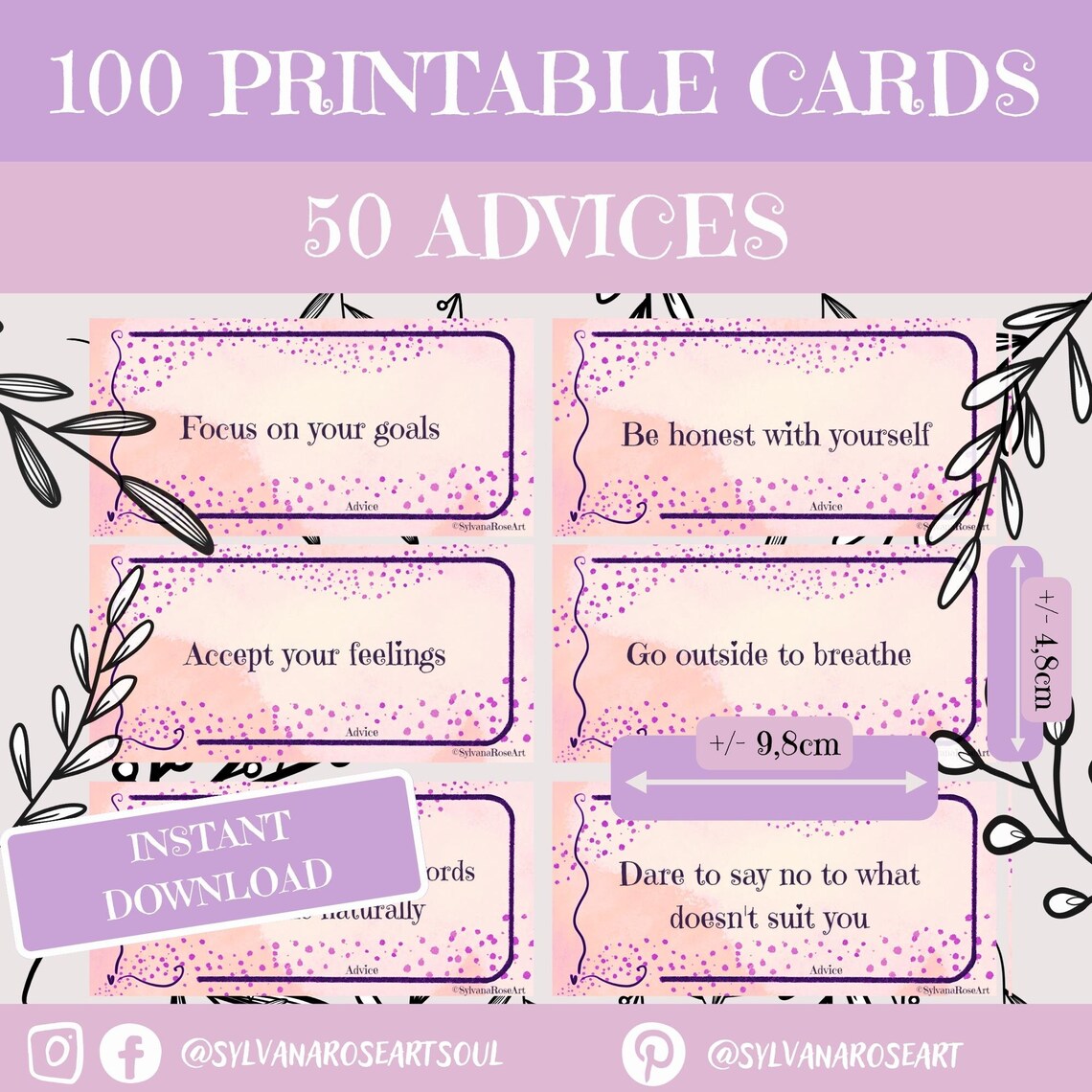Printable Oracle Deck 100 Oracle Cards Printable Oracles - Etsy