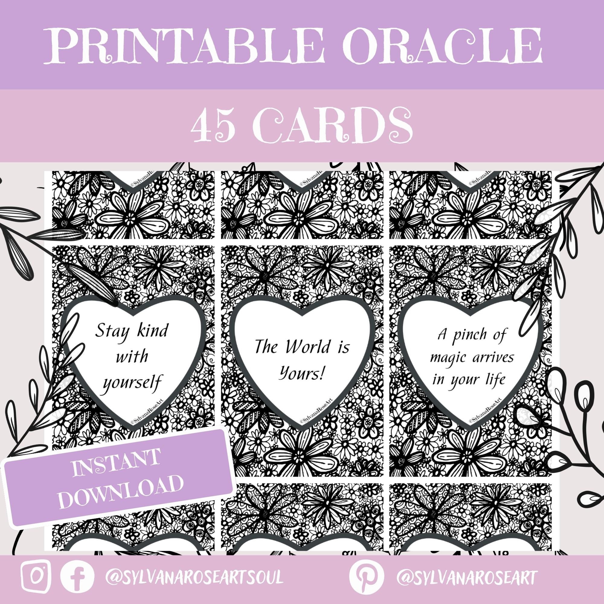 Printable Oracle Deck 45 Oracle Cards Printable Oracles Kindness Oracle ...