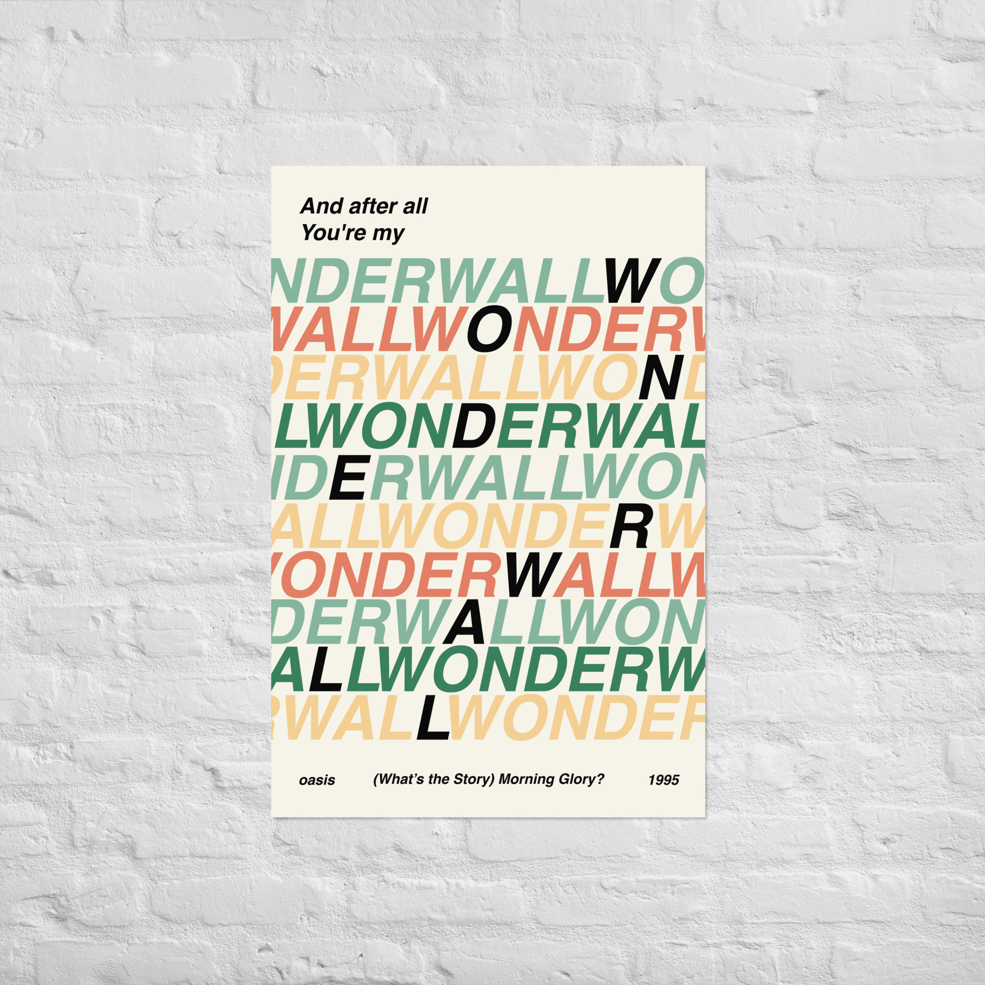 Oasis Wonderwall Poster - Etsy