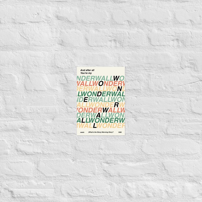 Oasis Wonderwall Poster - Etsy