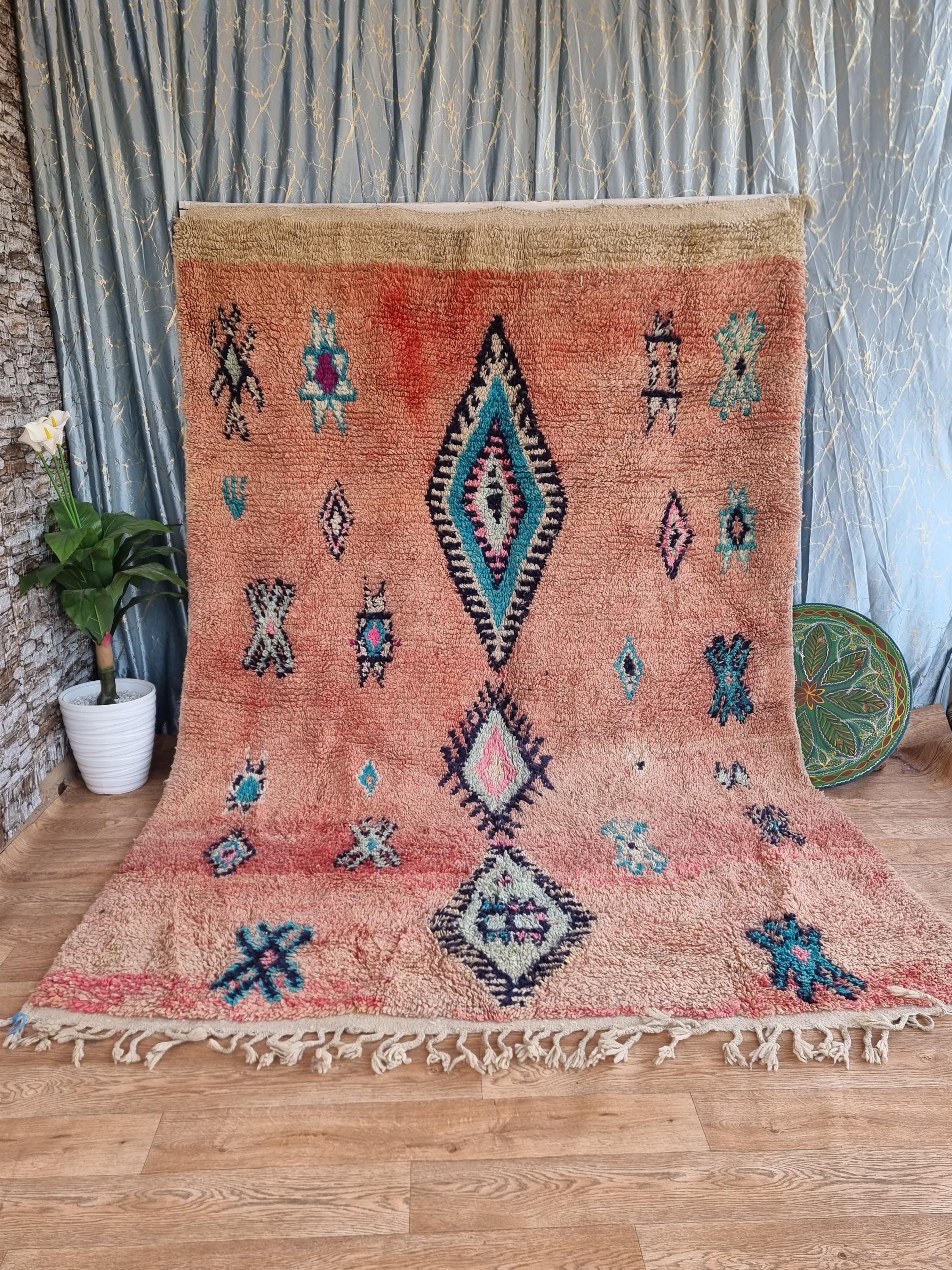 Handmade Moroccan Wool Rug: Berber Style, Geometric Design - Etsy UK