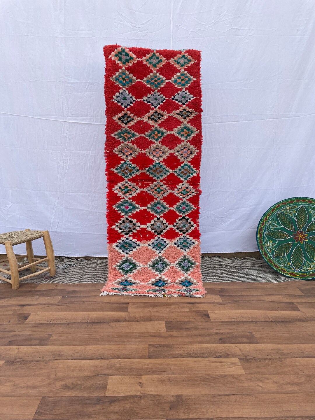 Moroccan Rug 2x6 Ft , Bohemian Area Rug , Vintage Rug , Berber Rug ...