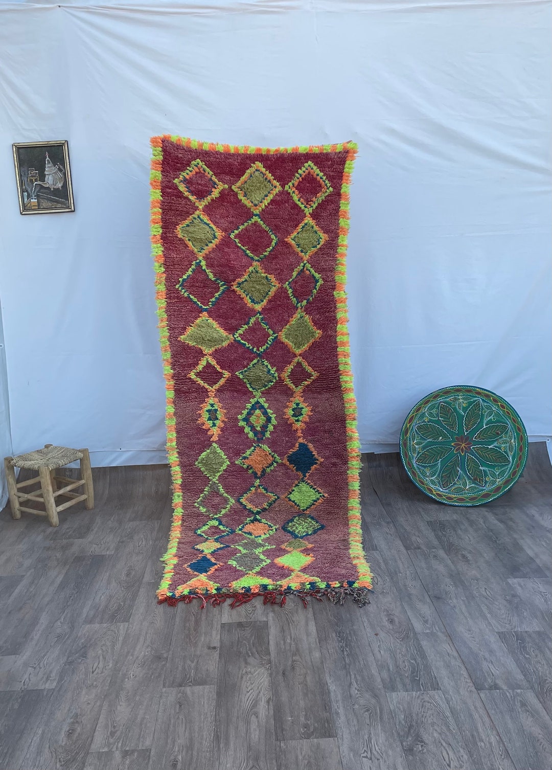 Vintage Moroccan Runner Rug - Hallway Runner Rug Moroccan - Berber ...