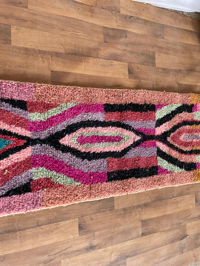 Handwoven Berber Hallway Runner Rug: Bohemian Wool Decor - Etsy