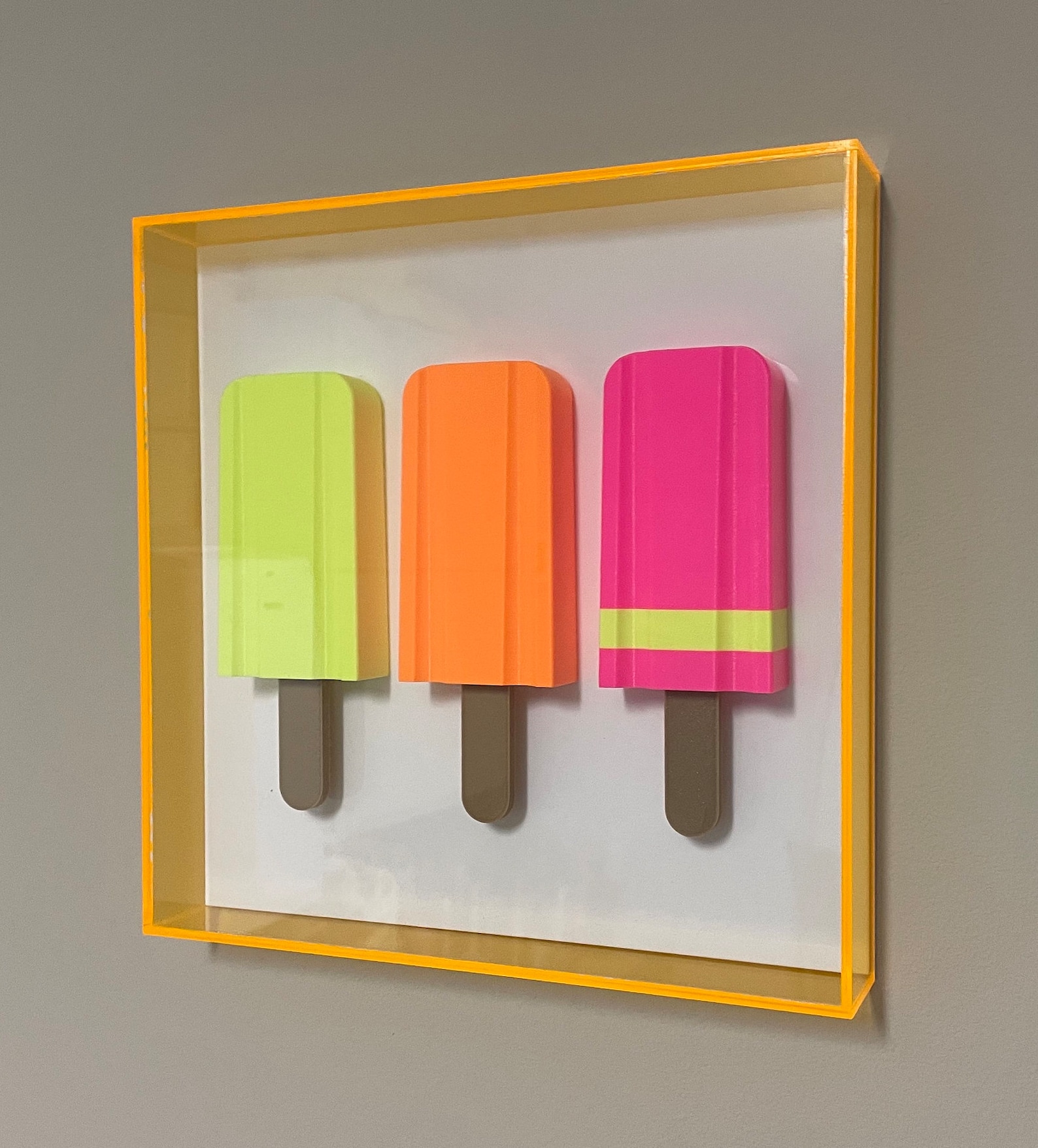 Pop Art - Popsicle Wall Art, Popsicle 3D Sculptures, Modern Art, Neon ...
