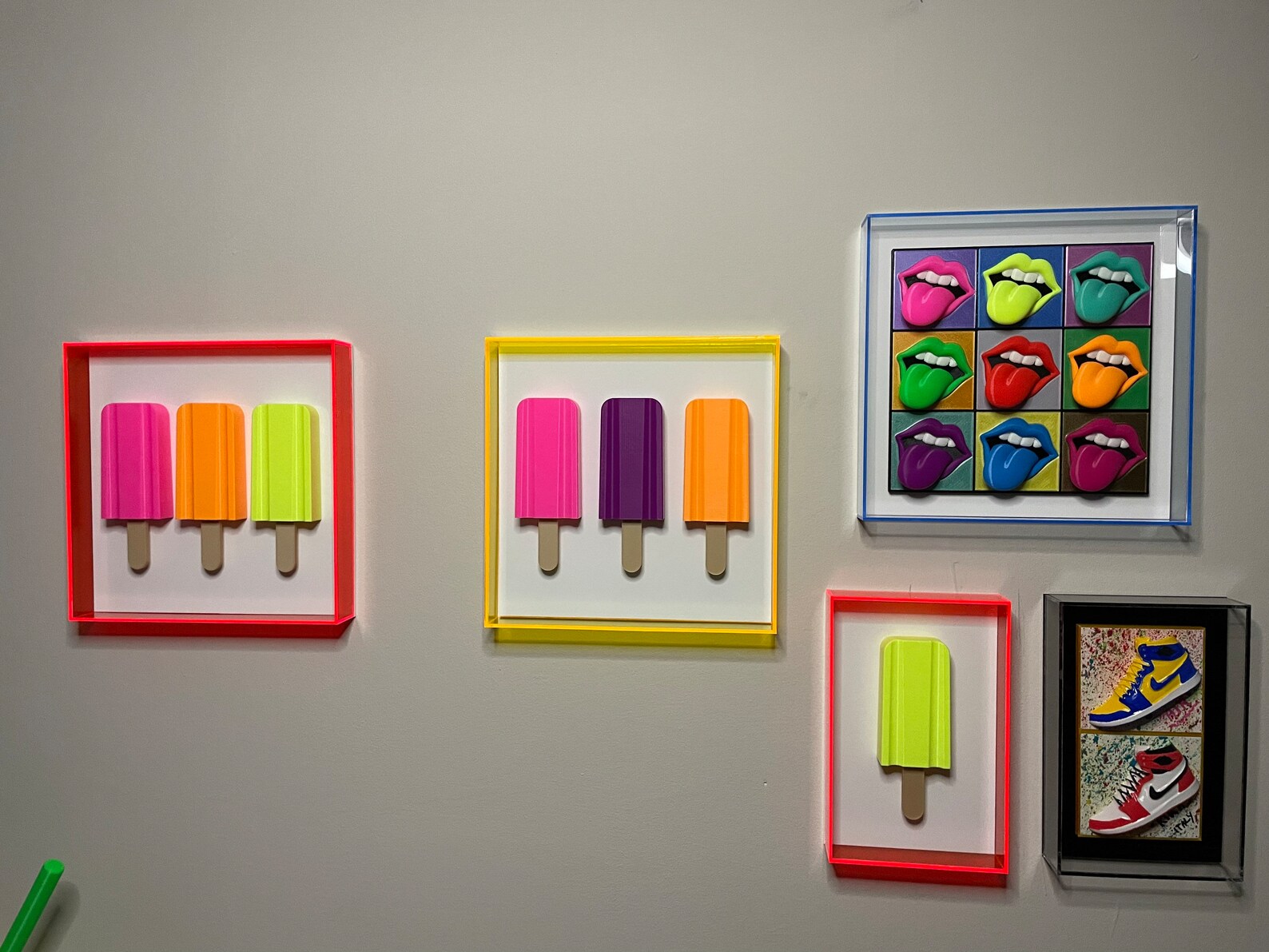Pop Art - Popsicle Wall Art, Popsicle 3D Sculptures, Modern Art, Neon ...
