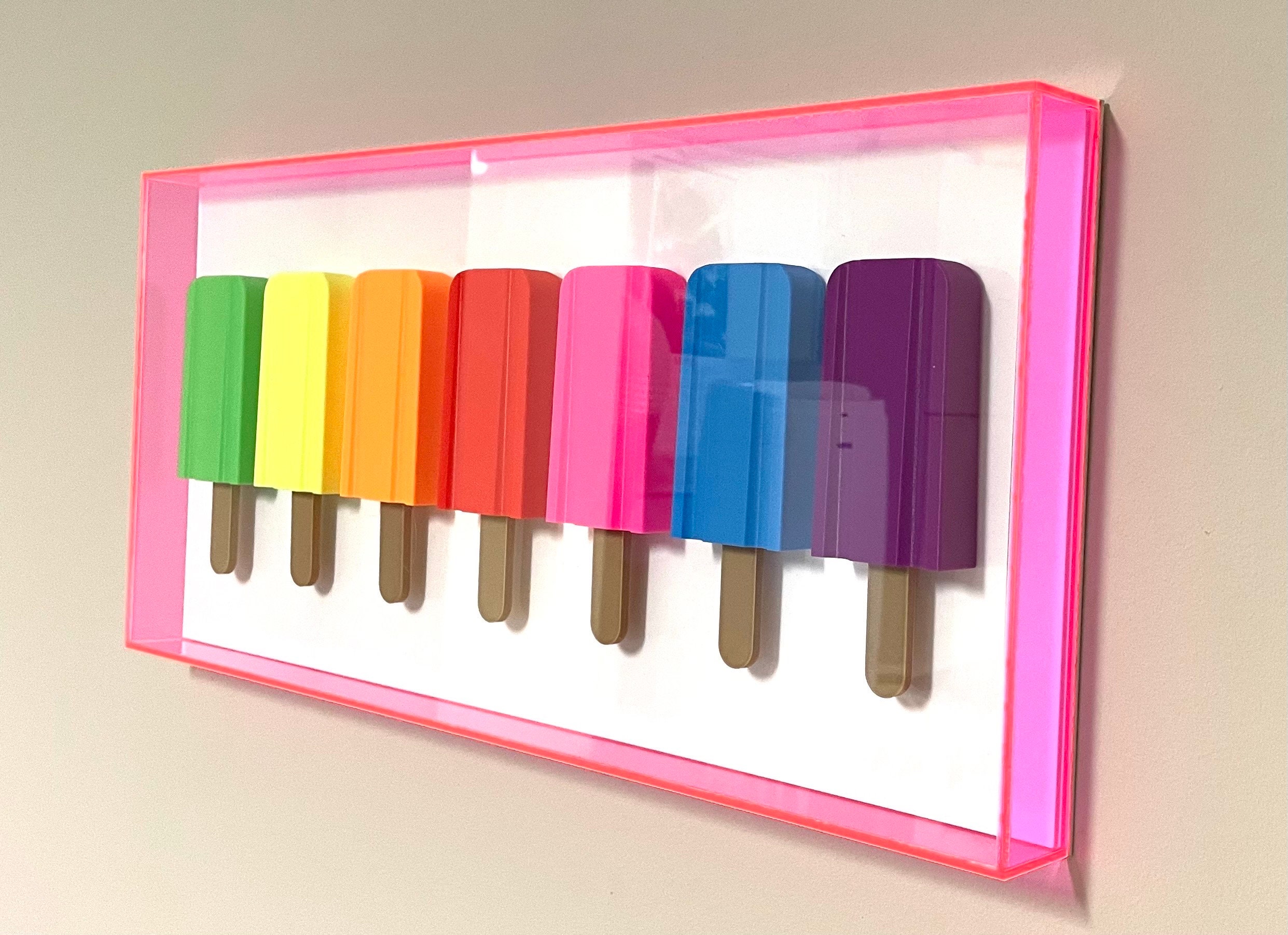 Pop Art Popsicle Wall Art, Popsicle 3D Sculptures, Modern Art, Neon ...